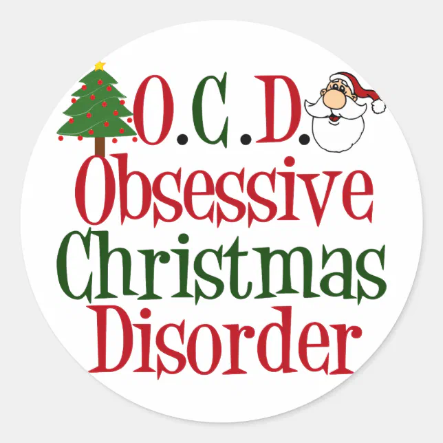 Christmas Obsession Classic Round Sticker | Zazzle