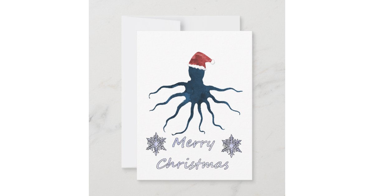Christmas Octopus Holiday Card | Zazzle