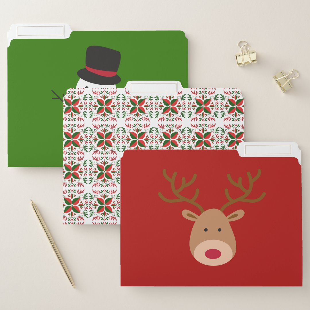 Christmas Office File Folders | Zazzle