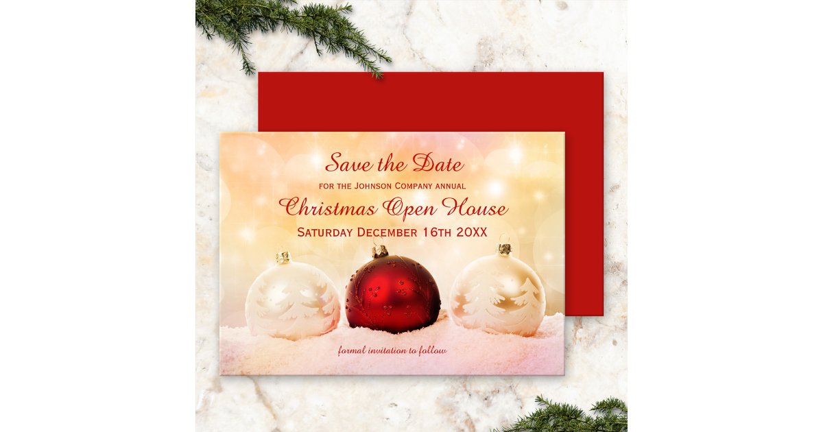 Christmas Open House Save the Date Card | Zazzle