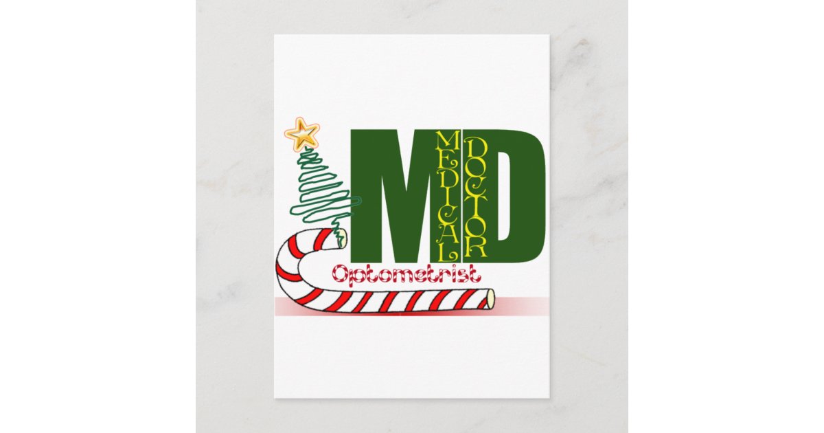 CHRISTMAS OPTOMETRIST - EYE DOCTOR HOLIDAY POSTCARD | Zazzle