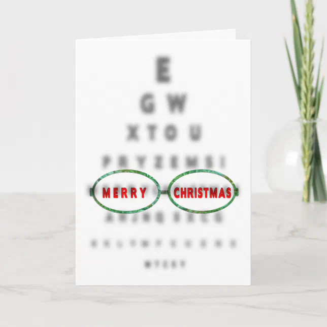 CHRISTMAS - Optometrist's - EYE CHART Holiday Card | Zazzle