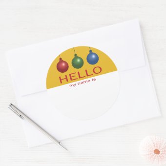 Christmas or Holiday Party Hello Name Tag | Zazzle