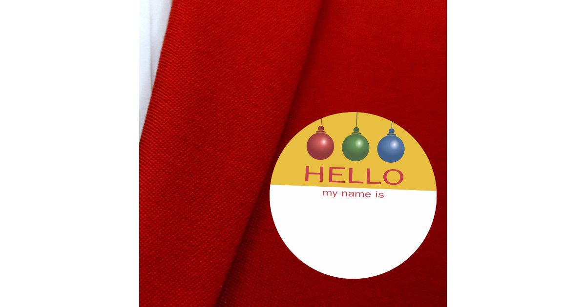 Christmas or Holiday Party Hello Name Tag | Zazzle