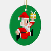 Christmas Ornament: 8-Bit Santa Claus (Blue) Ceramic Ornament | Zazzle
