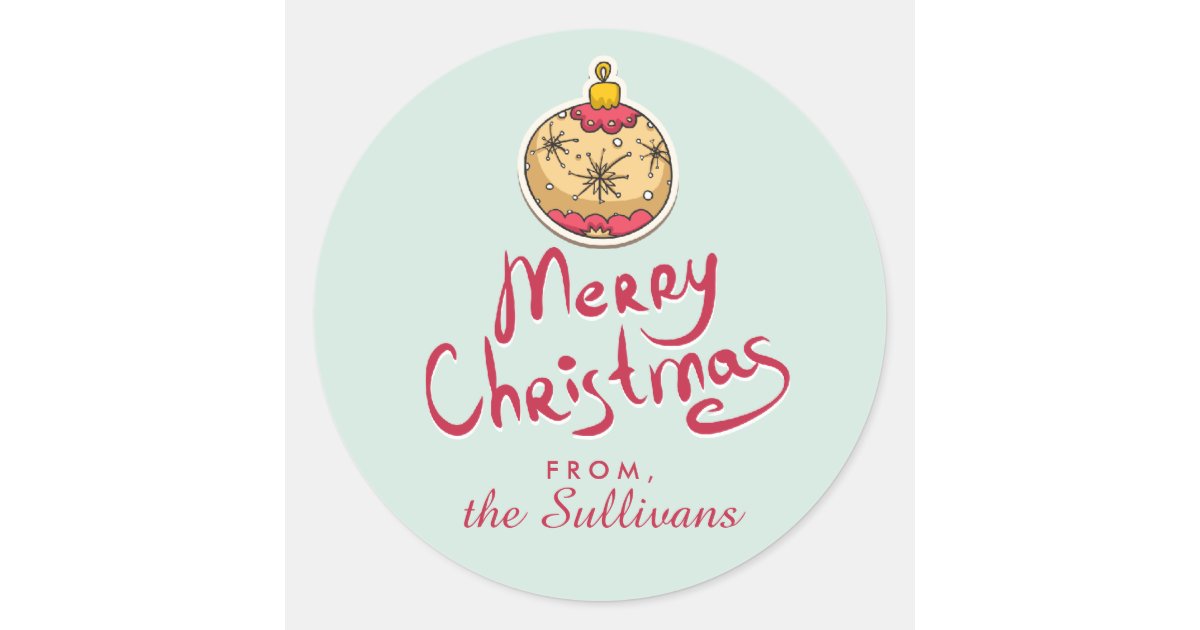 Christmas Ornament Christmas Labels/Stickers Classic Round Sticker | Zazzle