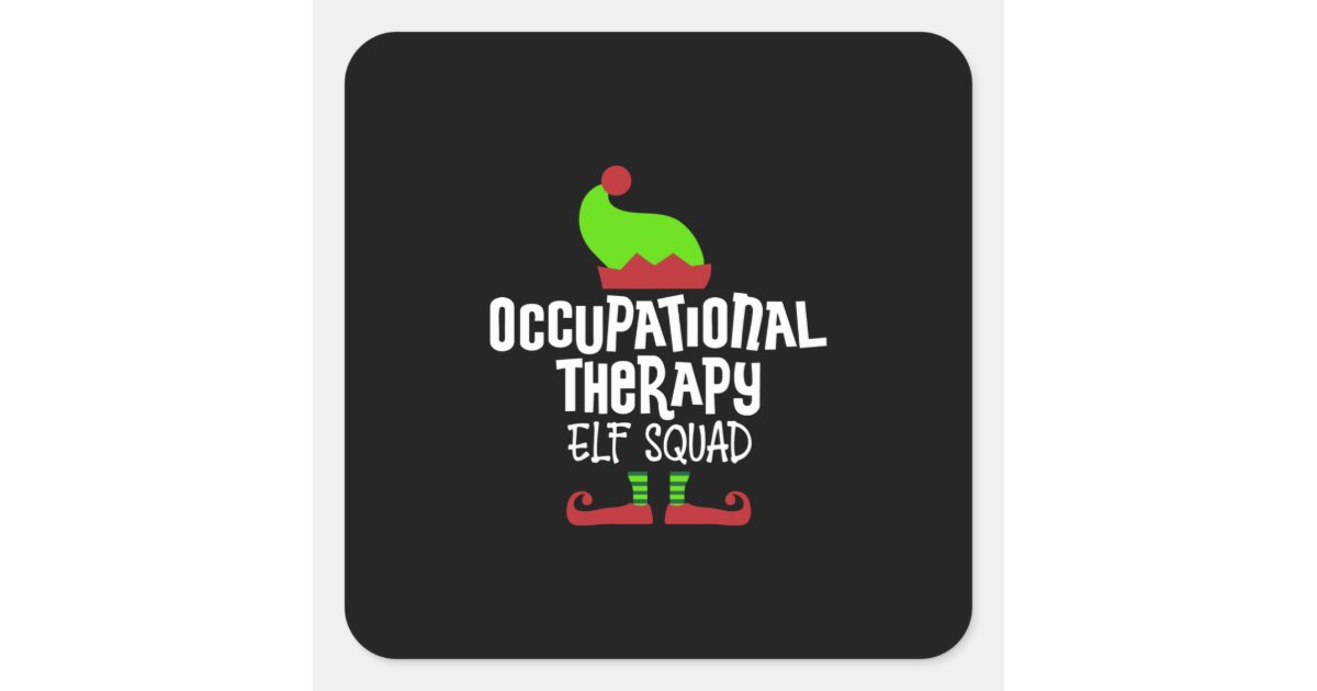 Christmas OT elf Occupational therapy Square Sticker | Zazzle