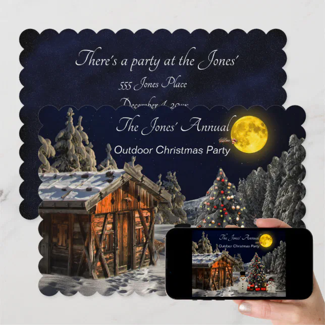 Christmas Outdoor Party Time Invitation | Zazzle