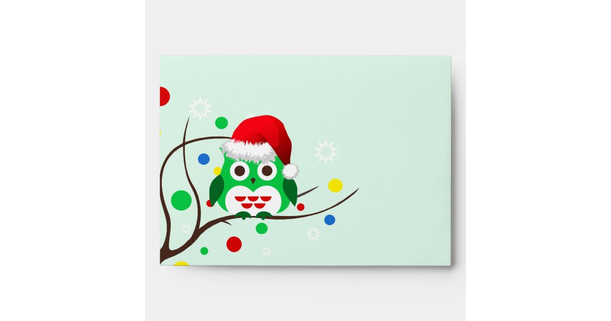 Christmas Owl Envelope | Zazzle