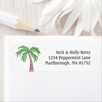 Christmas Palm Tree Label | Zazzle