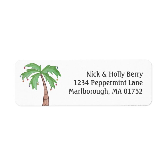 Christmas Palm Tree Label | Zazzle.com