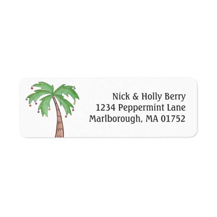 Christmas Palm Tree Label | Zazzle