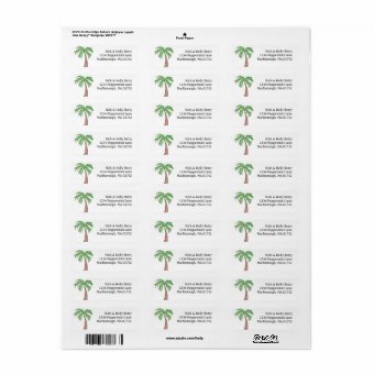 Christmas Palm Tree Label | Zazzle