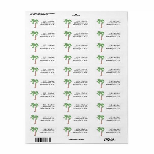 Christmas Palm Tree Label | Zazzle