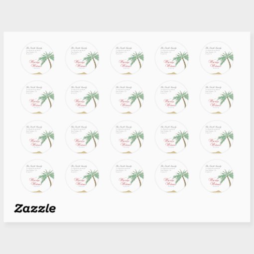 Christmas Palm Tree Return Address Labels | Zazzle