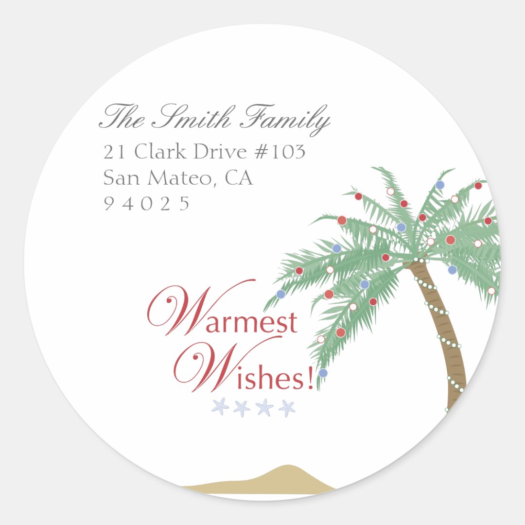 Christmas Palm Tree Return Address Labels | Zazzle