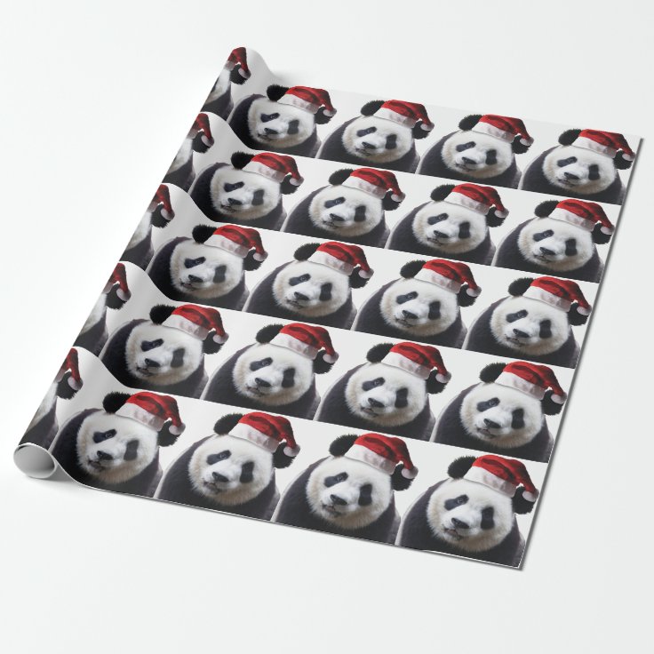 Christmas Panda Bear Wrapping Paper | Zazzle