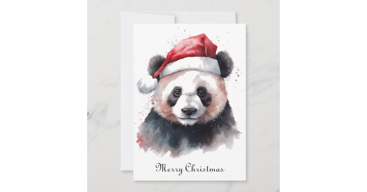 Christmas Panda Holiday Card | Zazzle