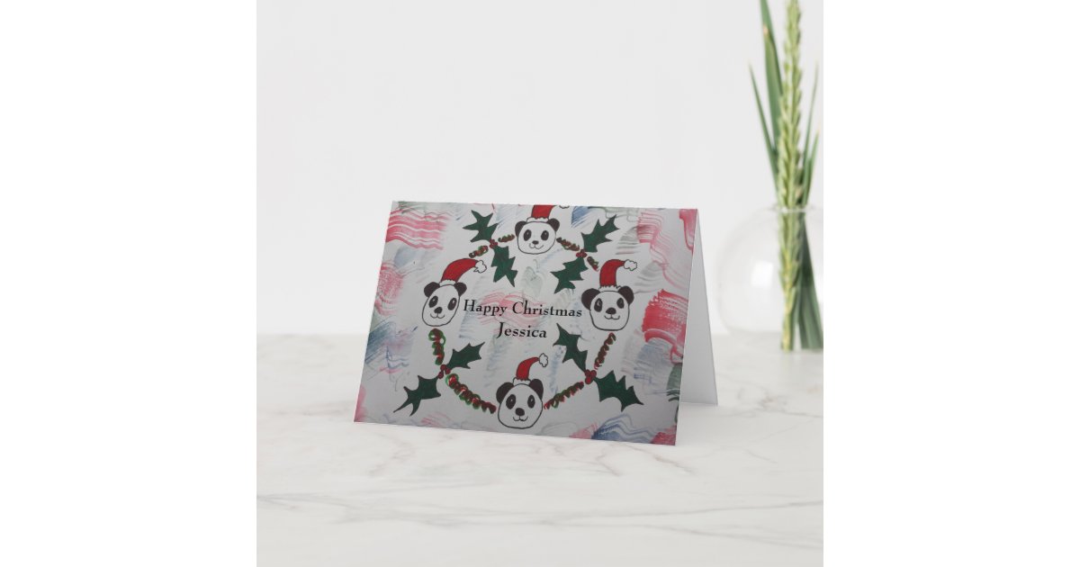 Christmas Panda Holiday Card | Zazzle