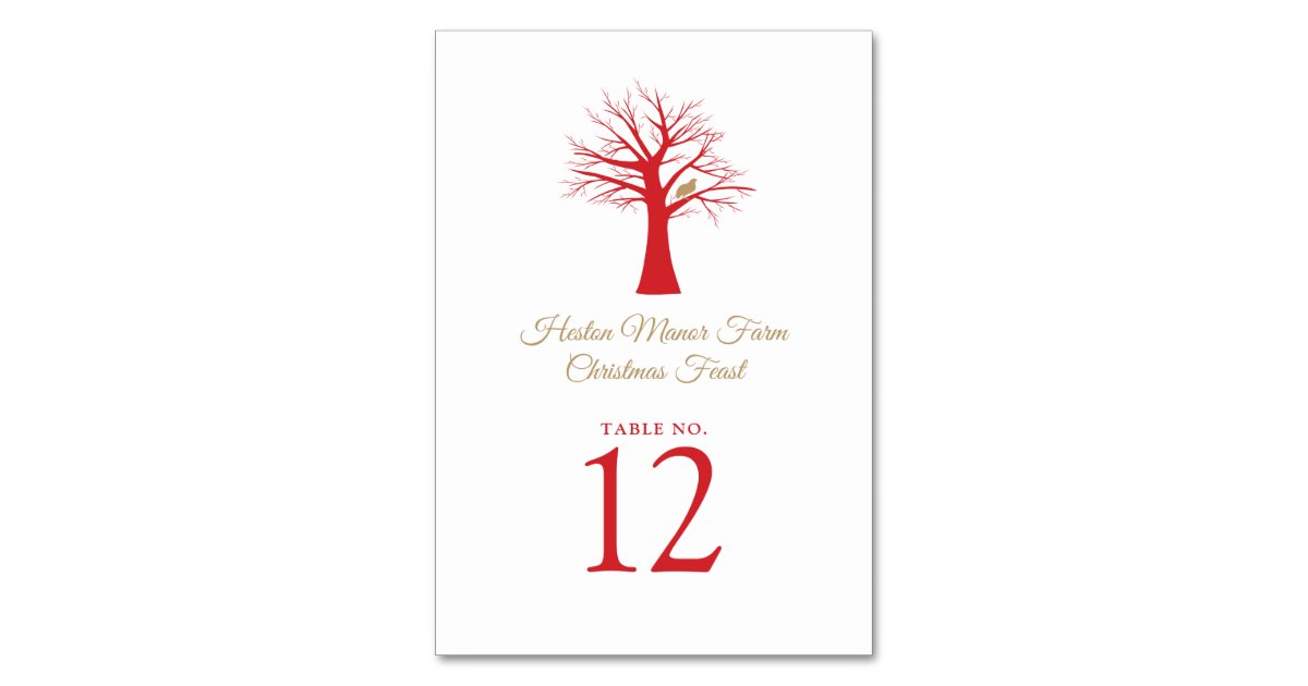 Christmas partridge in a tree Christmas event Table Number | Zazzle