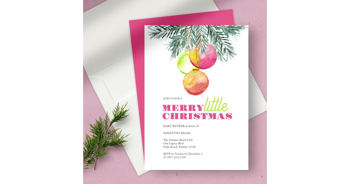 Christmas Party Baby Shower Invitation | Zazzle