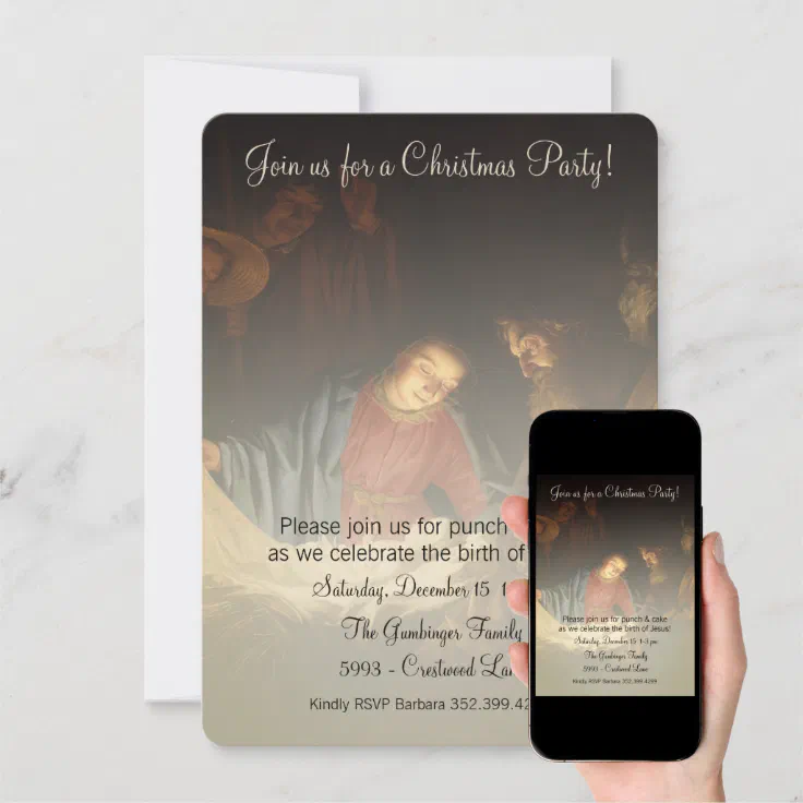Christmas Party Celebration for Jesus Invitation | Zazzle