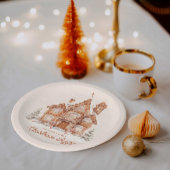 Christmas Party Gingerbread House Personalized Paper Plates | Zazzle