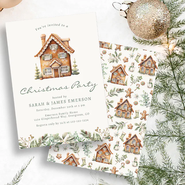 Christmas Party Gingerbread Invitation | Zazzle