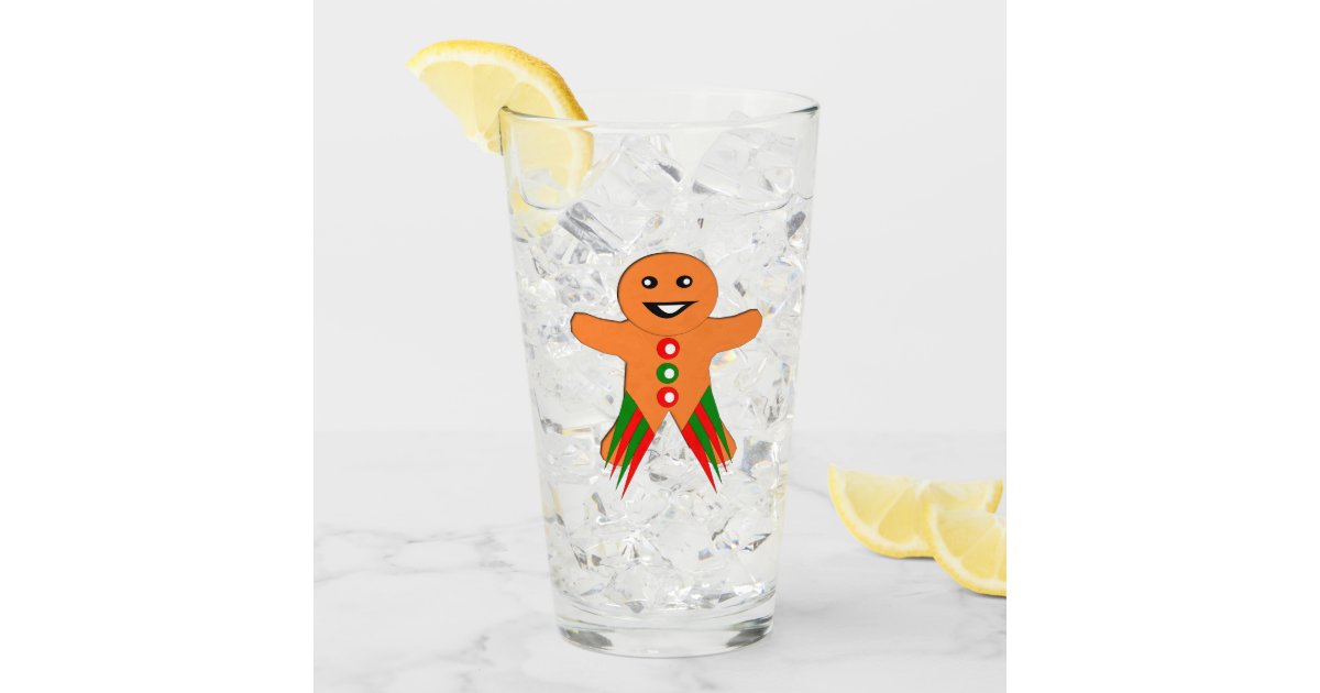Christmas Party Gingerbread Man Glass | Zazzle.com