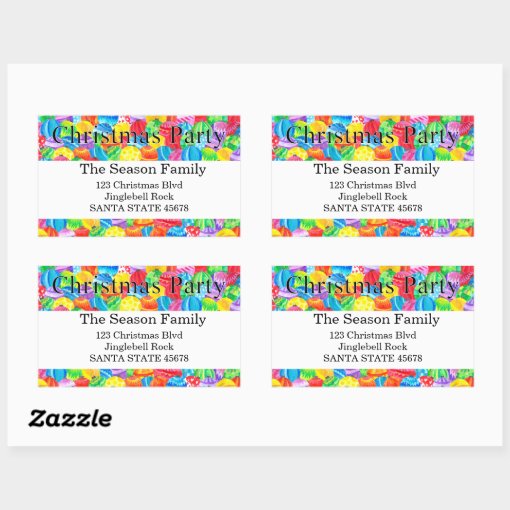 Christmas Party handpainted watercolor Rectangular Sticker | Zazzle