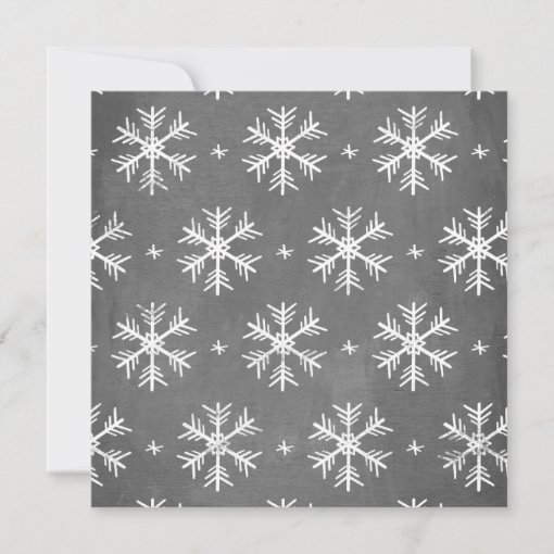 Christmas Party Holiday Snowflakes Square Chalk Invitation | Zazzle