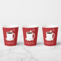 Christmas Party Hot Chocolate Hot Cocoa Paper Cups | Zazzle