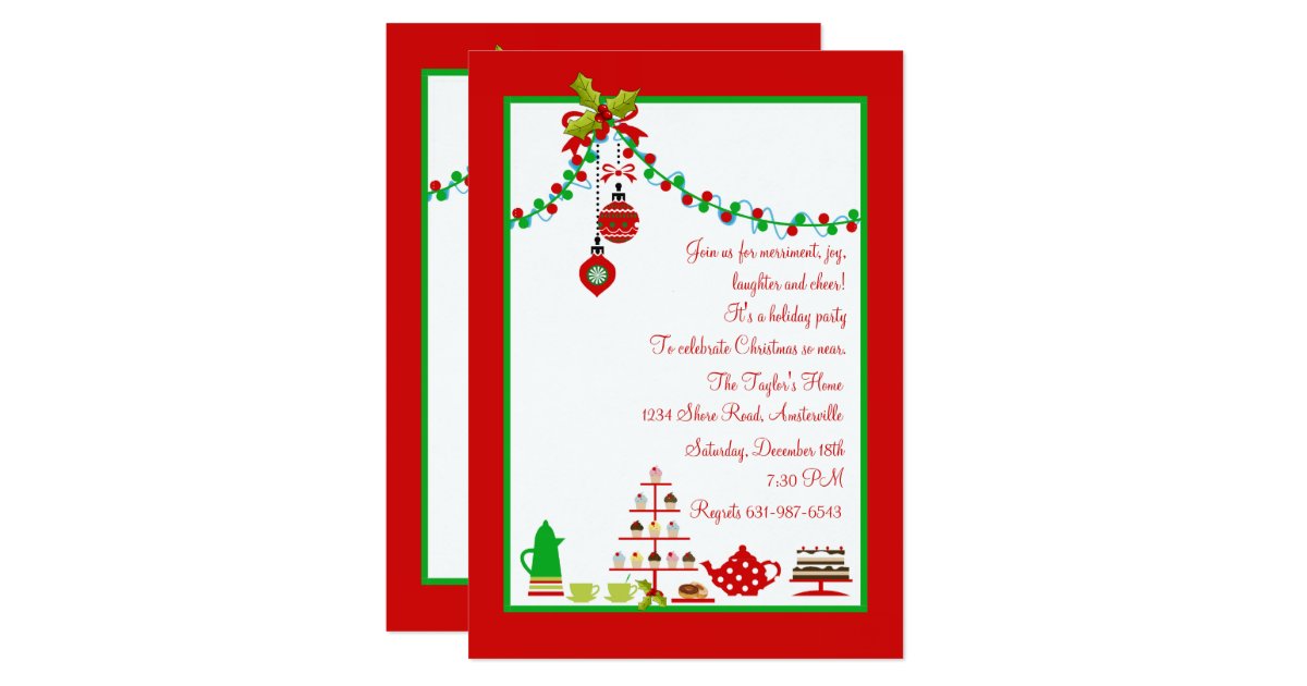 Class Christmas Party Invitation