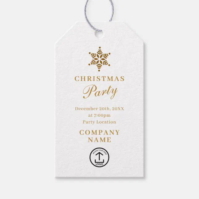 Christmas Party Invitation Corporate Business Logo Gift Tags | Zazzle