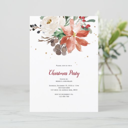 Christmas Party Invitation, Elegant, Holiday Invitation | Zazzle
