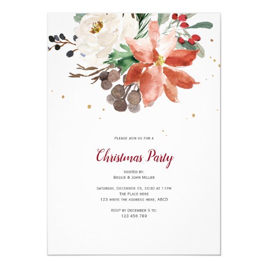 Christmas Party Invitation, Elegant, Holiday Invitation | Zazzle.com