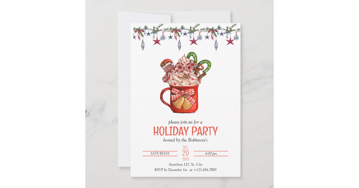 Christmas Party Invitation Template, Holiday Party | Zazzle