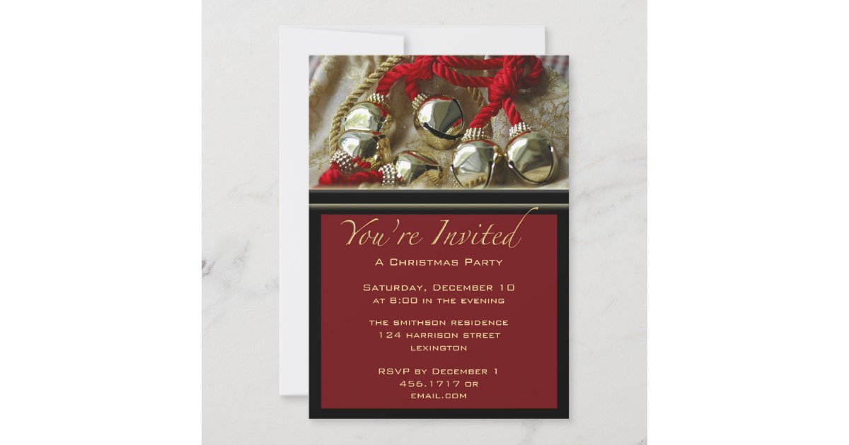 Christmas Party Jingle Bells Invitation | Zazzle