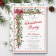 Christmas Party Mistletoe Bow Modern Holiday Party Invitation | Zazzle