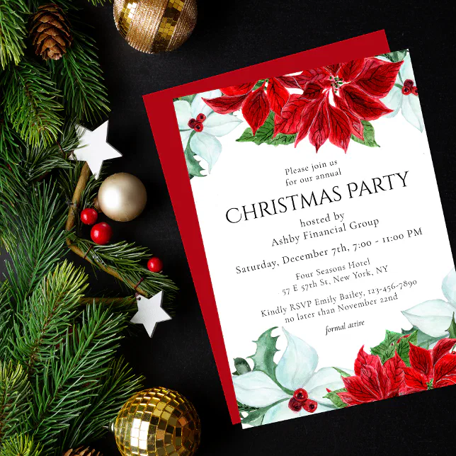 Christmas Party Modern Corporate Holiday Party Invitation | Zazzle