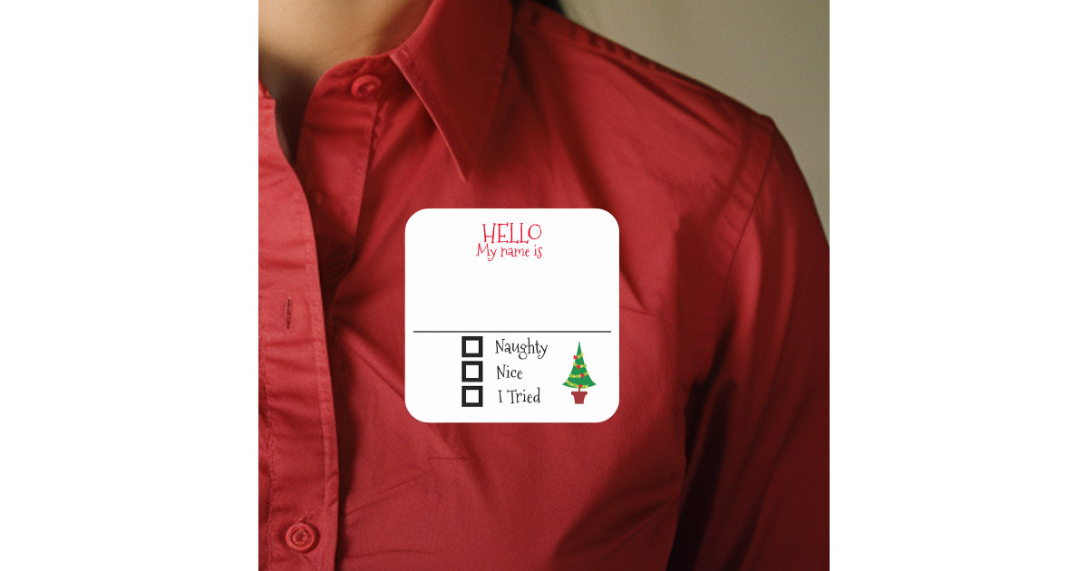 Christmas Party Name Tag Badge Naughty Nice Zazzle christmas-party-name-tag-badge-naughty-nice-zazzle