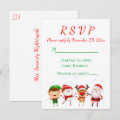 Christmas Party RSVP Red Green Santa Holiday Invitation Postcard | Zazzle