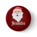 Christmas Party Santa Claus Name Tags Pinback Button | Zazzle