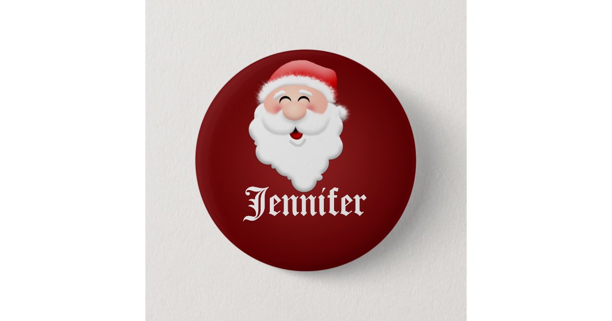 Christmas Party Santa Claus Name Tags Pinback Button | Zazzle