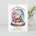 Christmas Party Santa Winter Snow Globe Invitation | Zazzle