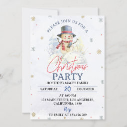 Christmas Party Snowman Invitation | Zazzle
