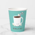 Christmas Party Teal Hot Chocolate Hot Cocoa Paper Cups | Zazzle