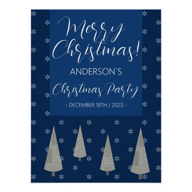 Christmas Patry Merry Tree Houndstooth Pattern Poster | Zazzle