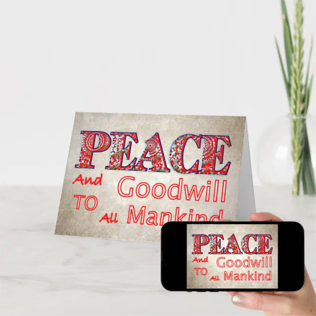Christmas Peace Goodwill Christmas Holiday Cards | Zazzle