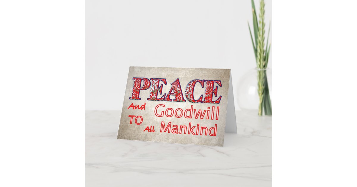 Christmas Peace Goodwill Company Christmas Cards | Zazzle
